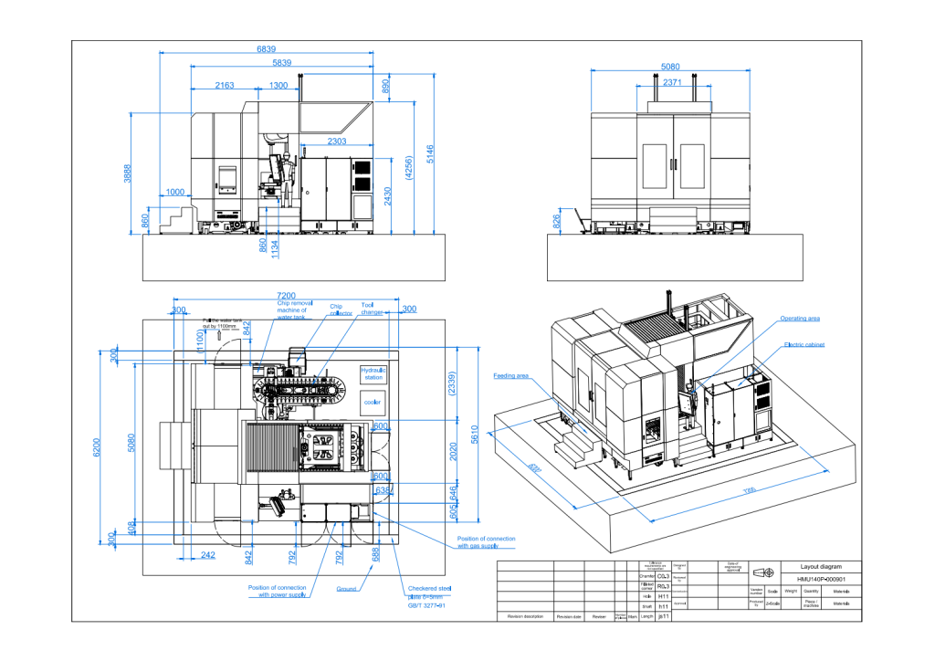 AFMING 5 axis Horizontal Machine Center HMU-140P for Heavy Cutting - AFMING